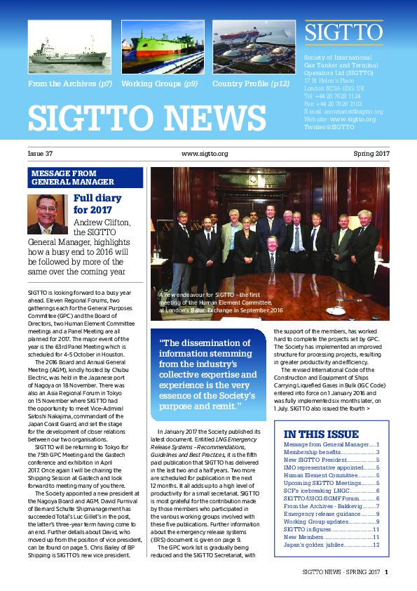 Newsletters | SIGTTO - The Society of International Gas Tanker and ...