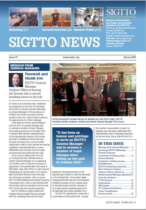 Newsletters | SIGTTO - The Society of International Gas Tanker and ...